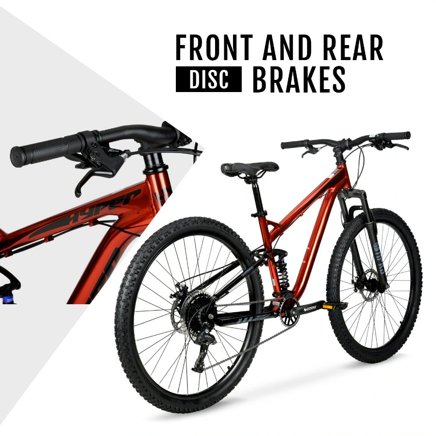 W5016 Hyper Bicycle Men s 29 In. Explorer Dual Suspension Mountain Bike Red Auction River City Furniture Auction